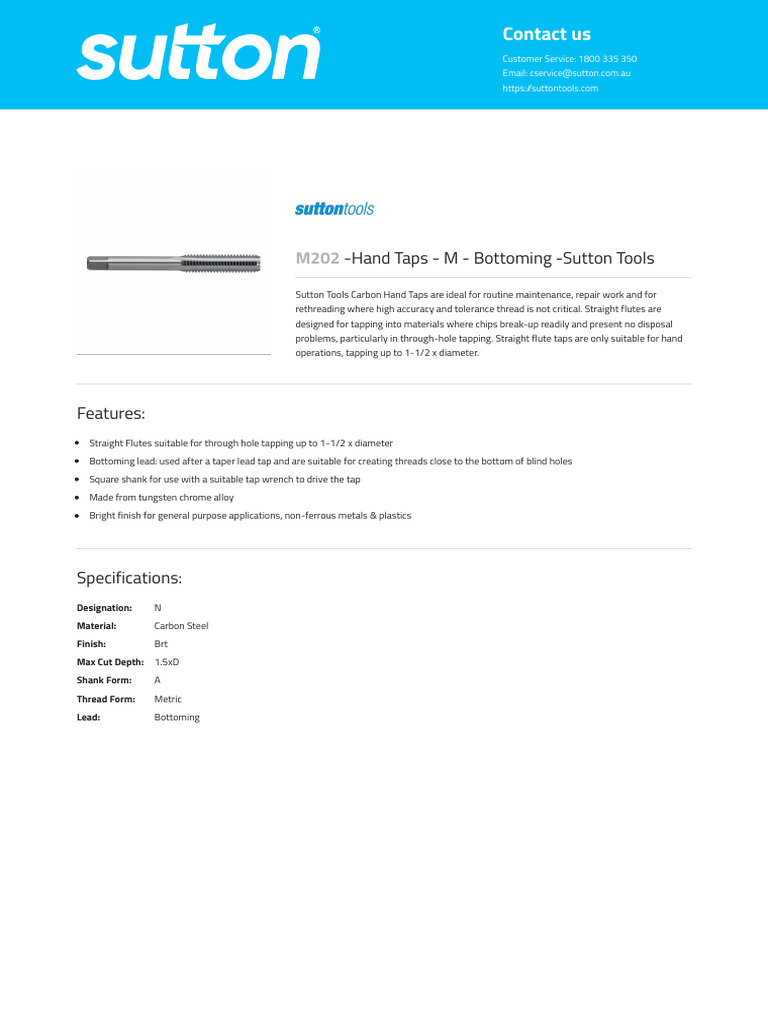 M202 Hand taps bottoming | PDF | Materials | Building Materials