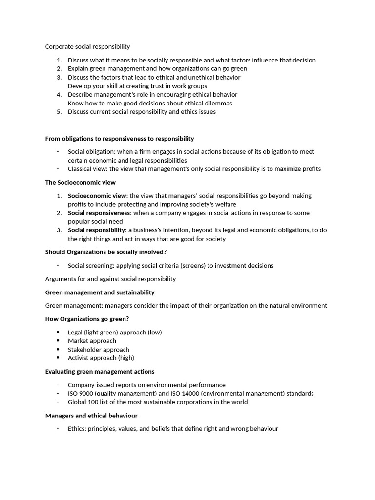 Corporate social responsibility | PDF | Corporate Social Responsibility | Behavior