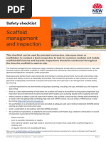 OSHA Scaffold Inspection Checklist | PDF | Scaffolding