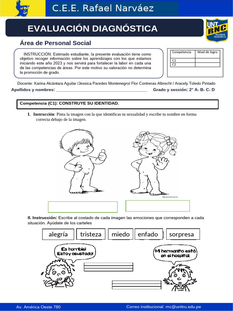 Evaluación Diagnóstica 2° Grado Primaria | PDF | Evaluación