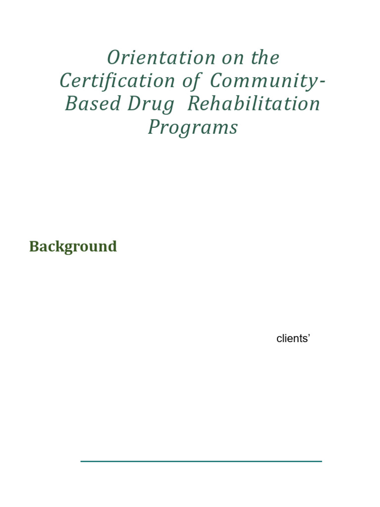 CBDRP-ORIENTATION-2024 | PDF | Substance Abuse | Medical Humanities