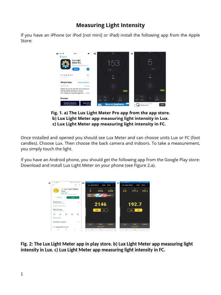 Measure Light Intensity | PDF | Mobile App | Google Play