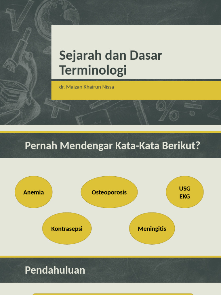 Sejarah Terminologi Kesehatan Medis | PDF