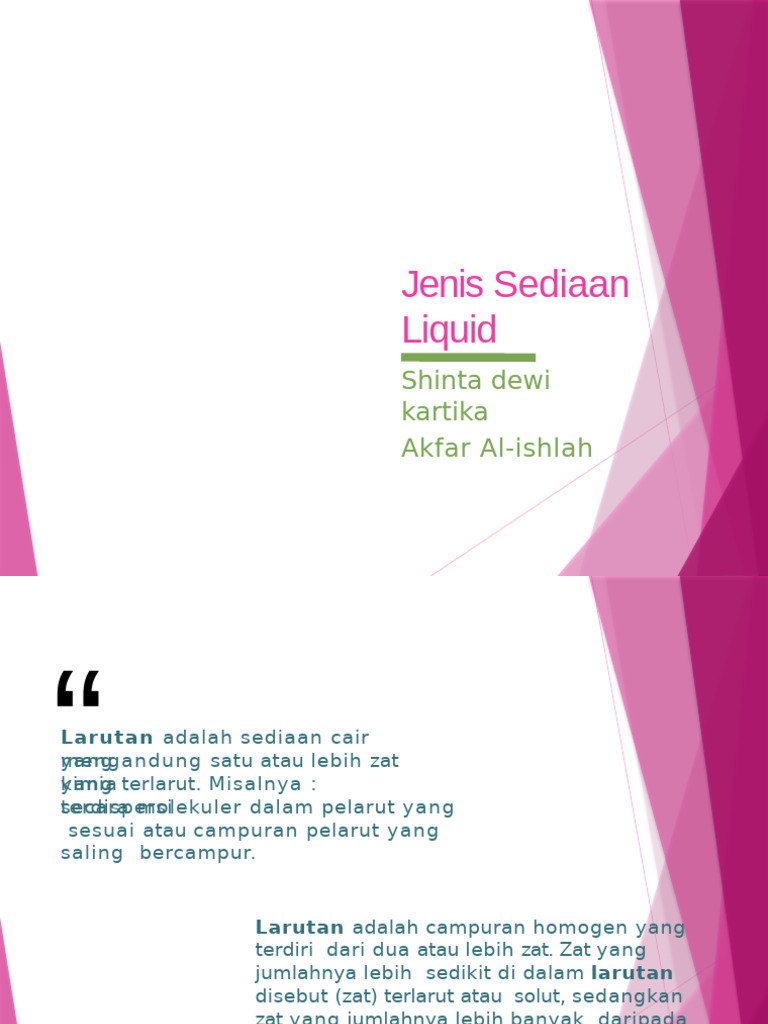 Jenis Sediaan Liquid | PDF