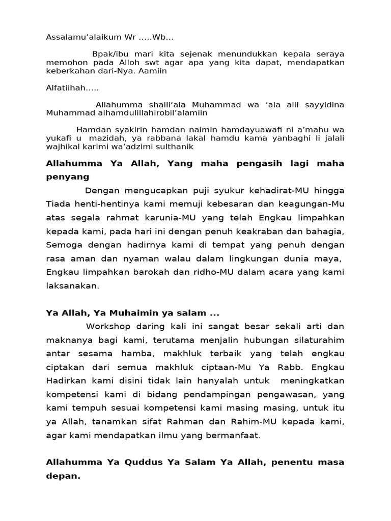 Doa Penutup Workshop Daring | PDF