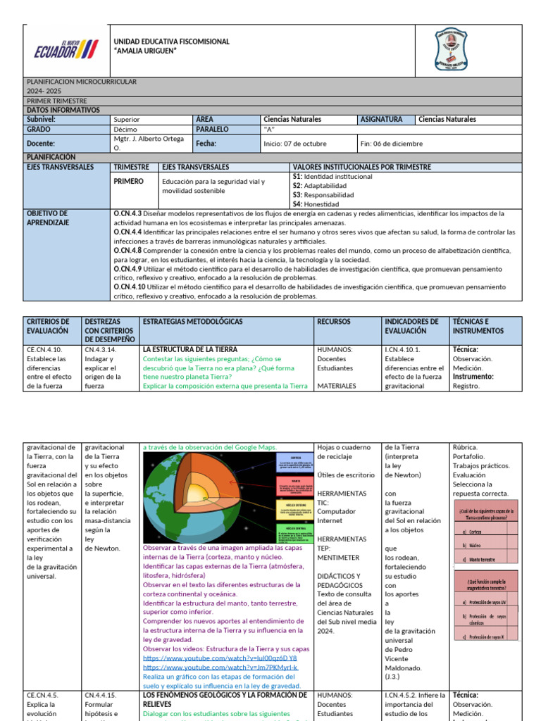10mo - CCNN - 1ER - TRIMESTRE | PDF | Tierra | Geología