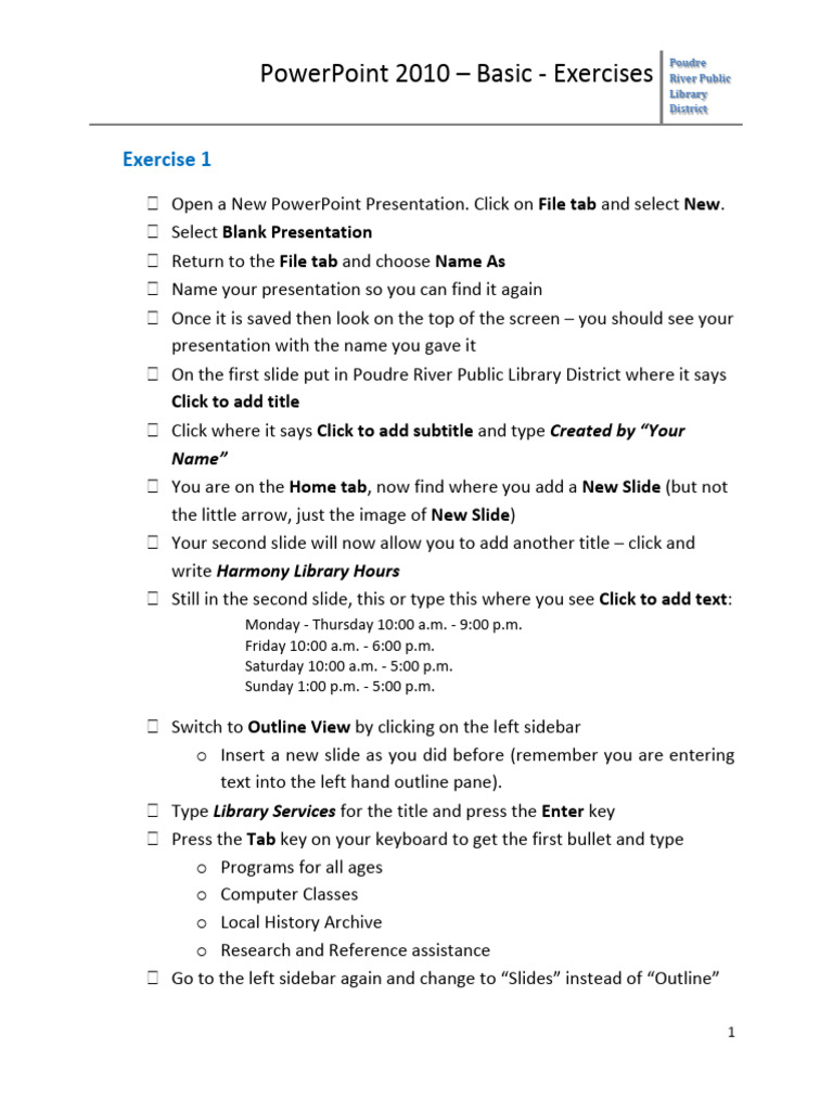 Powerpoint1 Exercises | PDF | Software | Computing