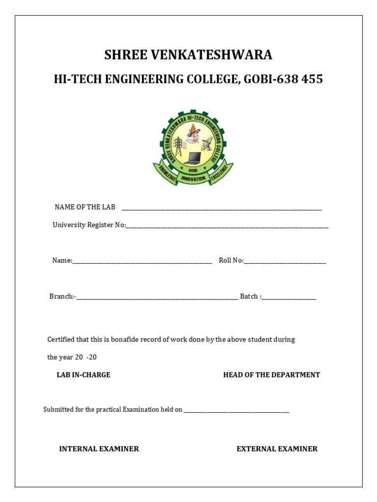 CS3501 - Compiler Design Lab Manual | PDF | Computer Program | Programming
