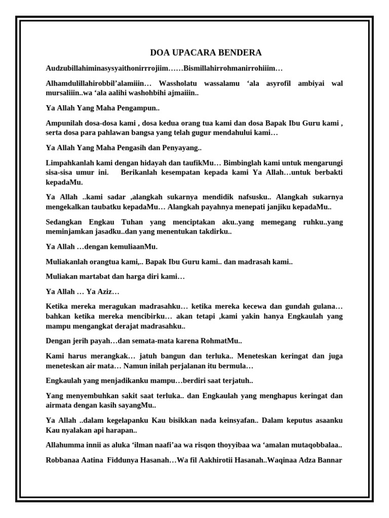 Doa Upacara Bendera | PDF