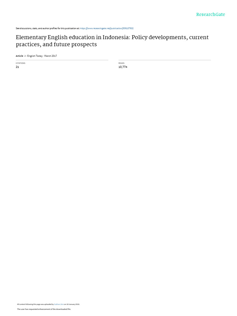 Zein-2017-Elementary-english-education-in-indonesia-policy-developments-current-practices-and ...
