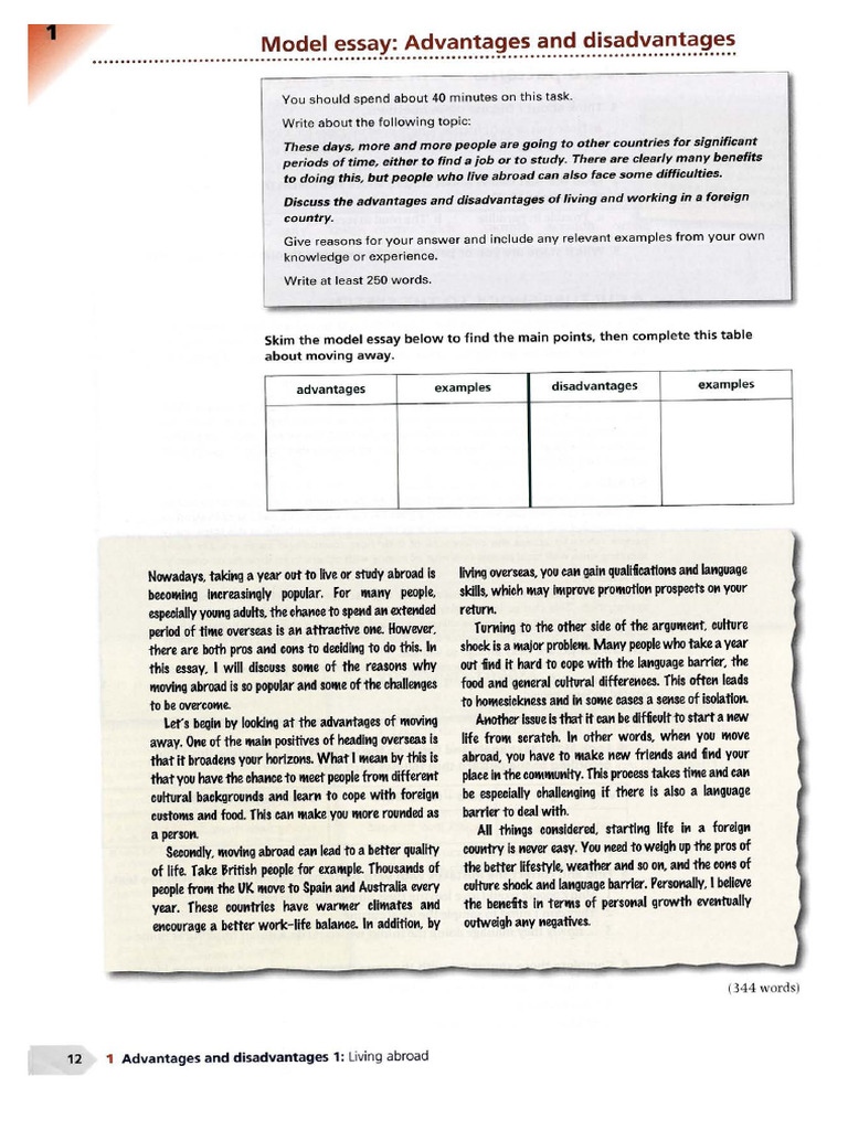 (Advantage-Disadvantage) Essay Intro | PDF | Cognition