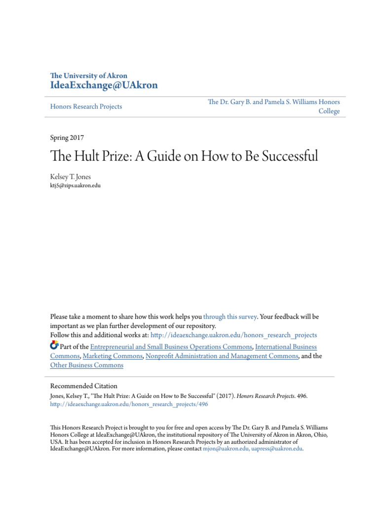 The Hult Prize - A Guide On How To Be Successful | PDF | Brainstorming | Color