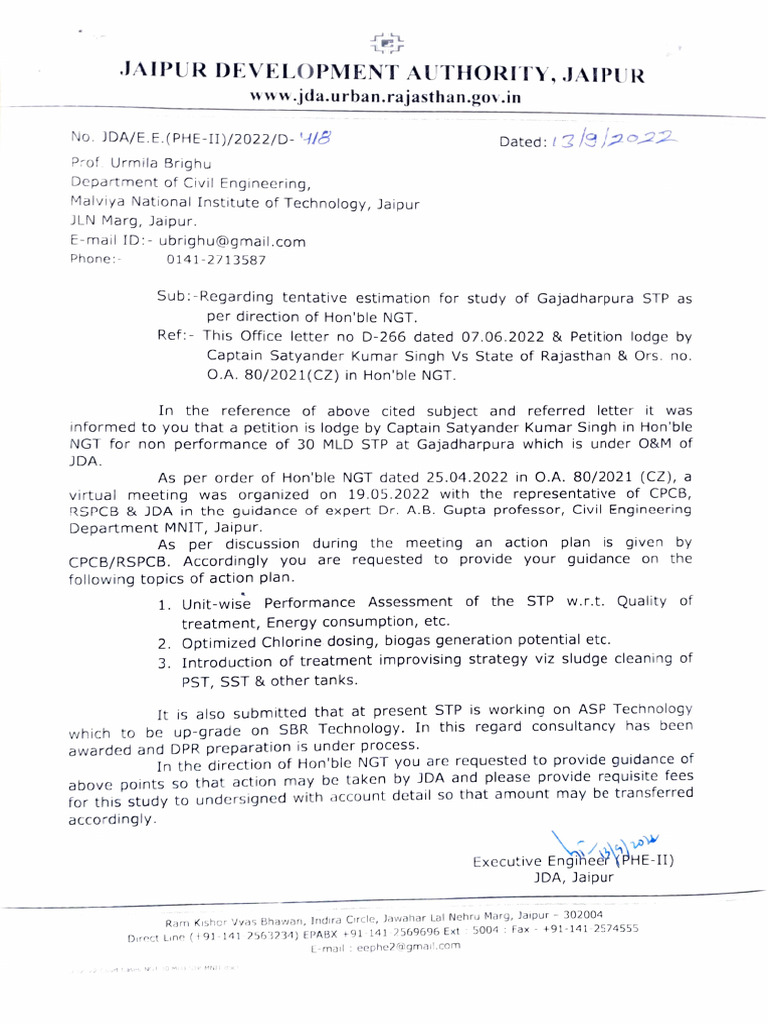 Letter To MNIT For 13.09.2022 | PDF