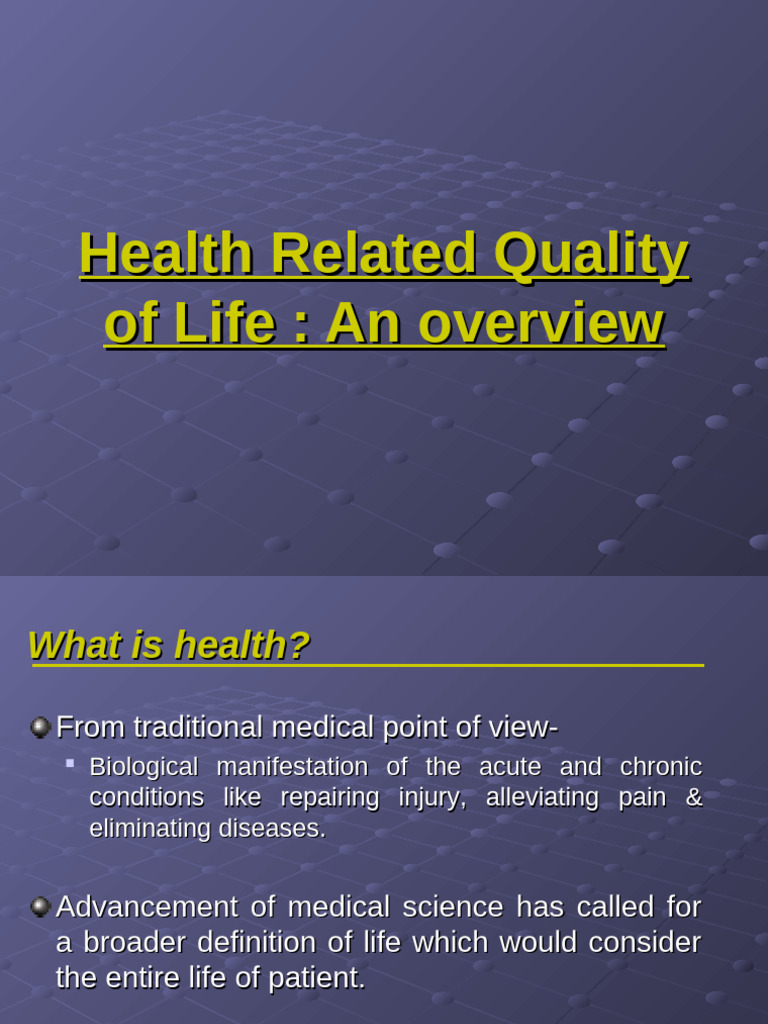 Health Related Quality of Life | PDF | Validity (Statistics) | Quality ...