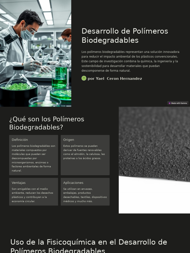 Desarrollo de Polimeros Biodegradables | PDF | El plastico | Polímeros