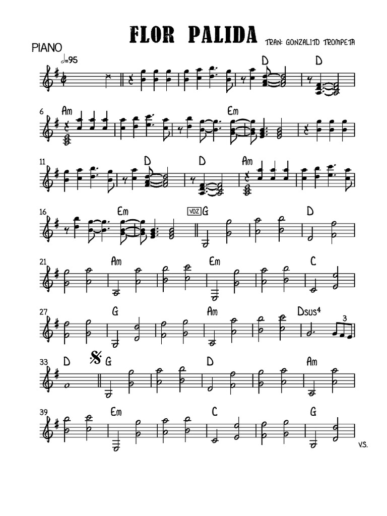 Flor Pálida - PIANO | PDF