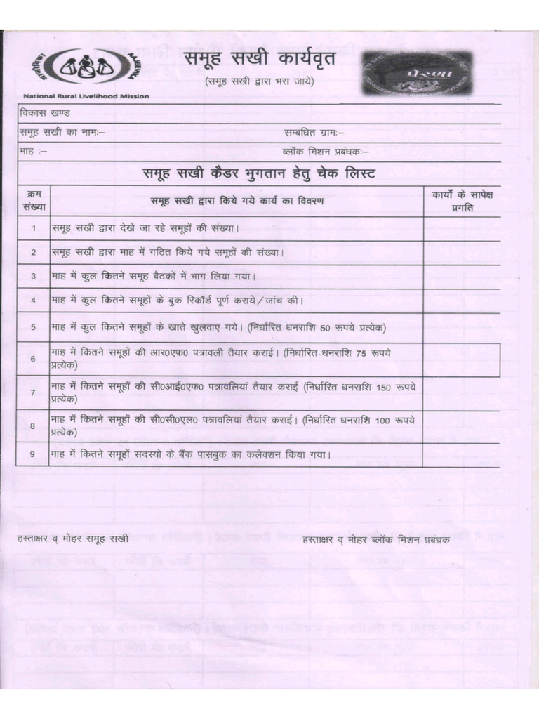 Samuh Sakhi Format | PDF