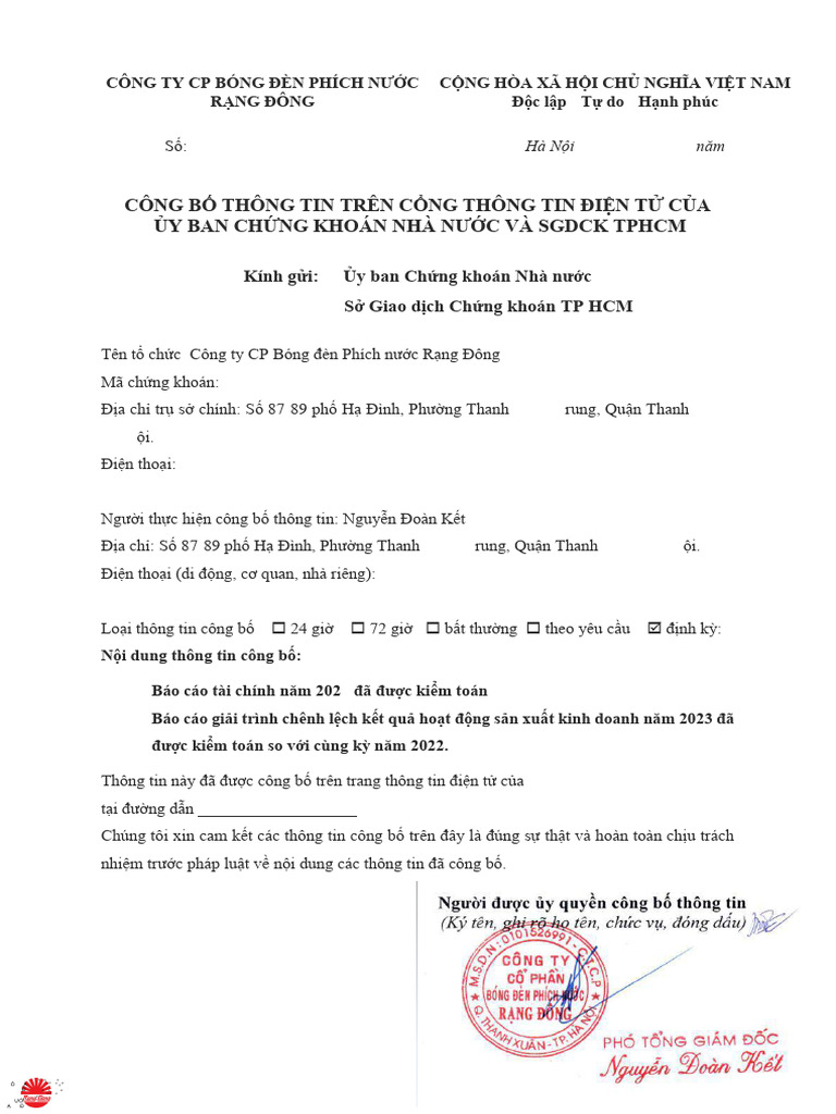 RAL BCTC Nam 2023 Da Kiem Toan | PDF