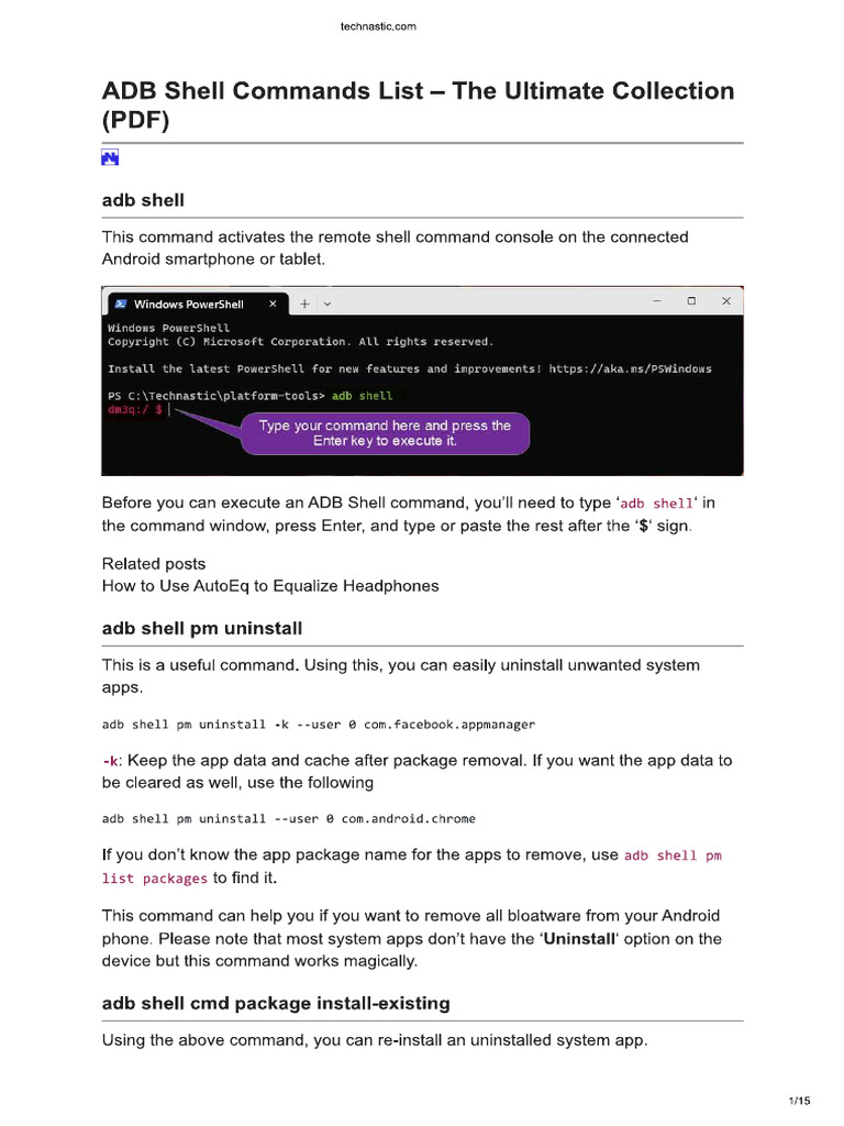 Adb Shell Command | PDF