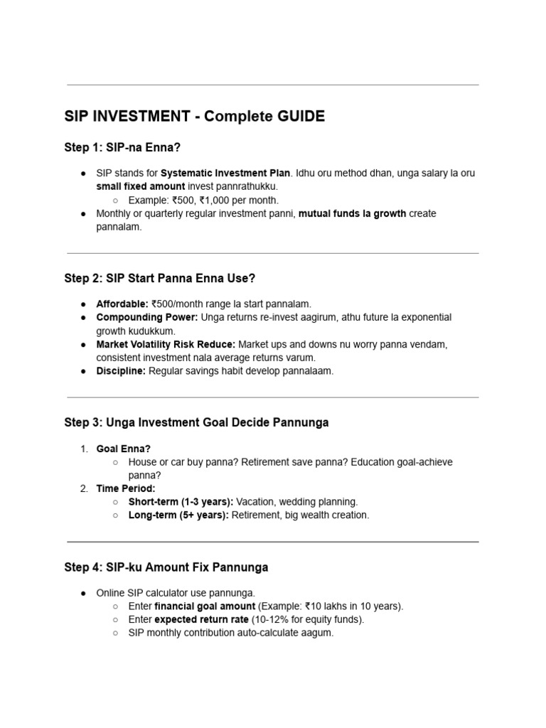 SIP Investment Guide for Beginners | PDF | Investing | Financial Services