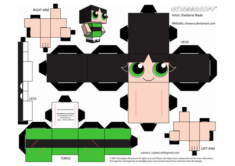 Powerpuff Girl1 Paper Toys Paper Craft | PDF