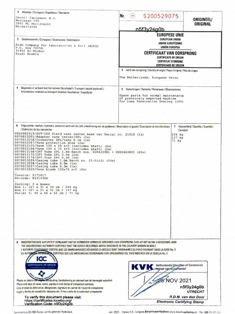 Certificate of Origin | PDF