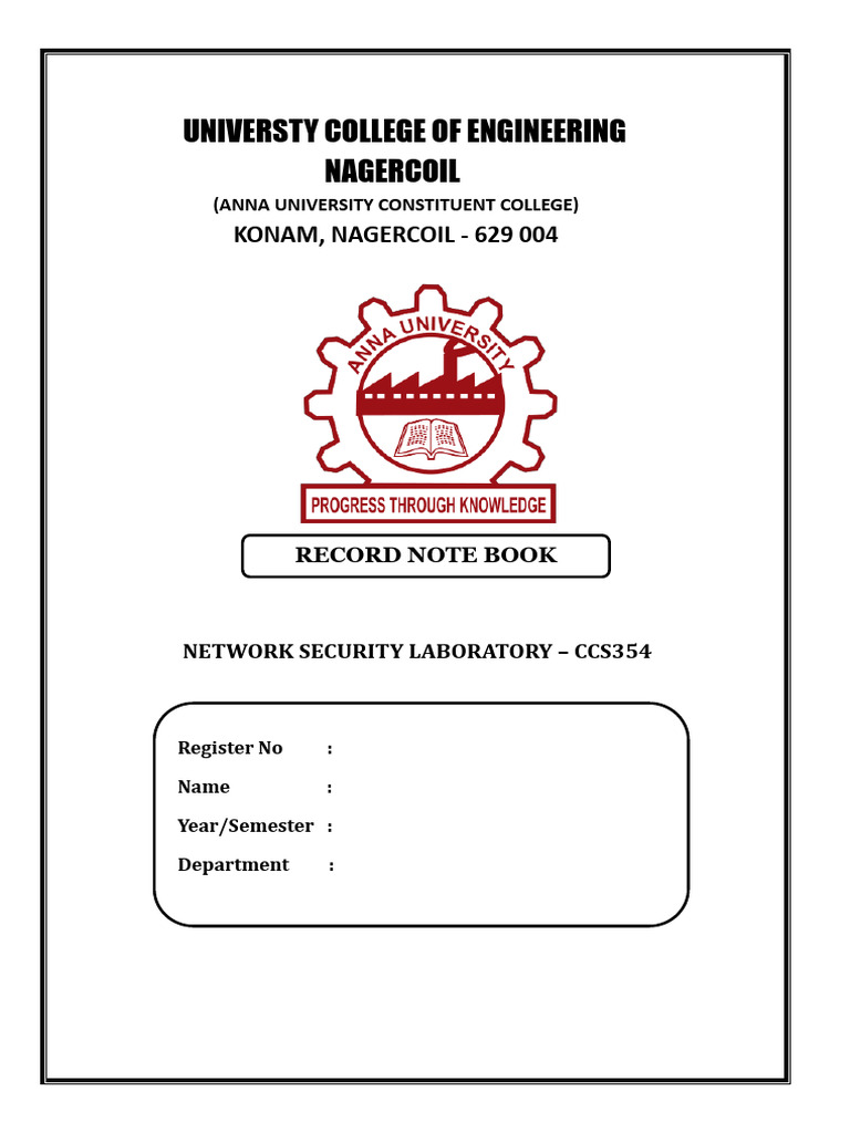 Network Security Lab Manual 2024 | PDF | Encryption | Key (Cryptography)