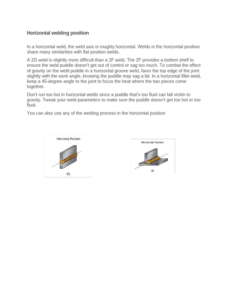 Horizontal Welding Position | PDF