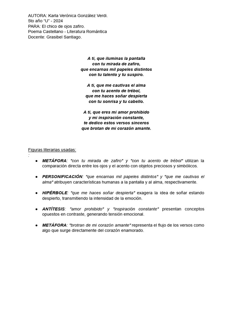 Poema de amor a Karla Verónica | PDF