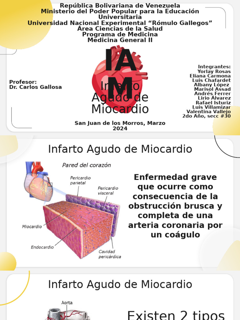 Infarto Agudo de Miocardio: Causas y Tratamiento | PDF | Infarto de ...
