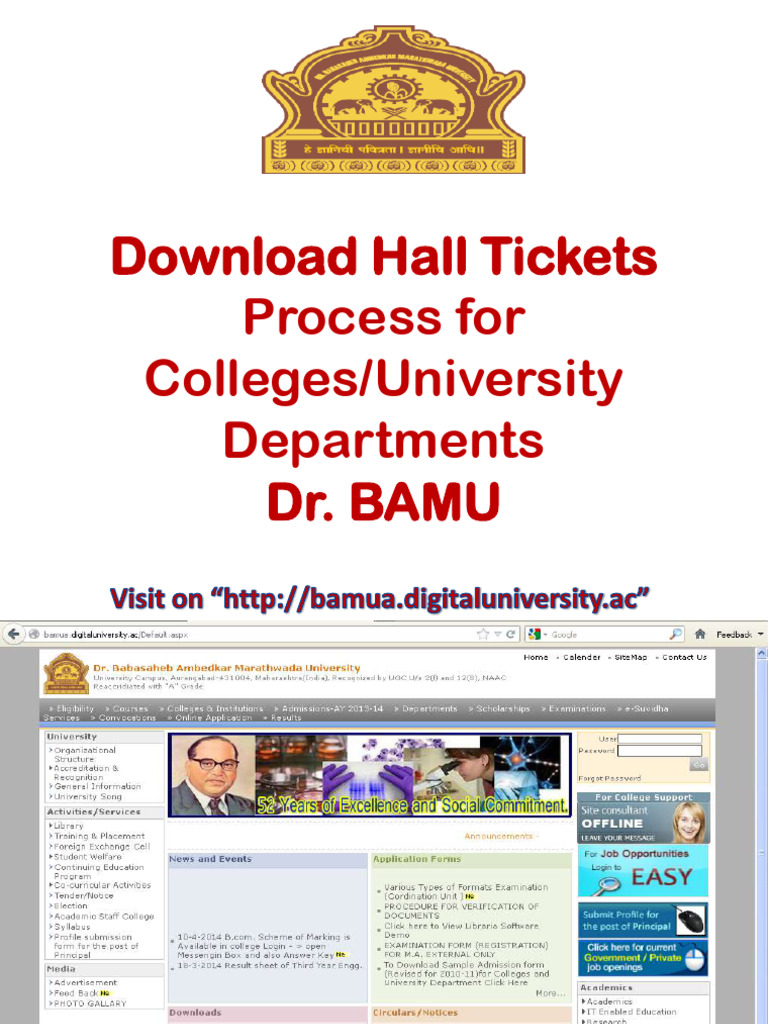 Hall Tickets Process For College | PDF