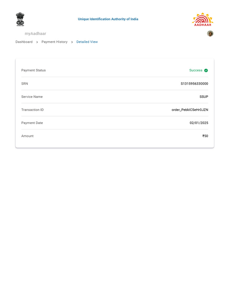 Pradip Ghosh Aadhaar Card Payment | PDF