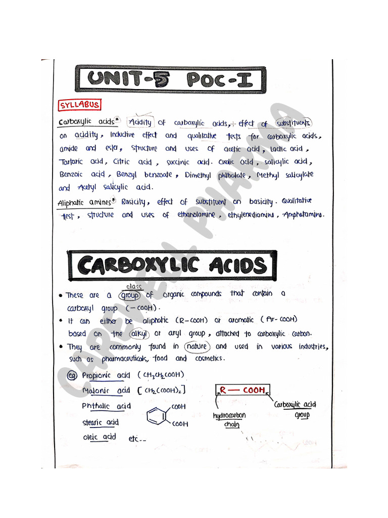 Unit 5 Organic Chemistry Notes | PDF