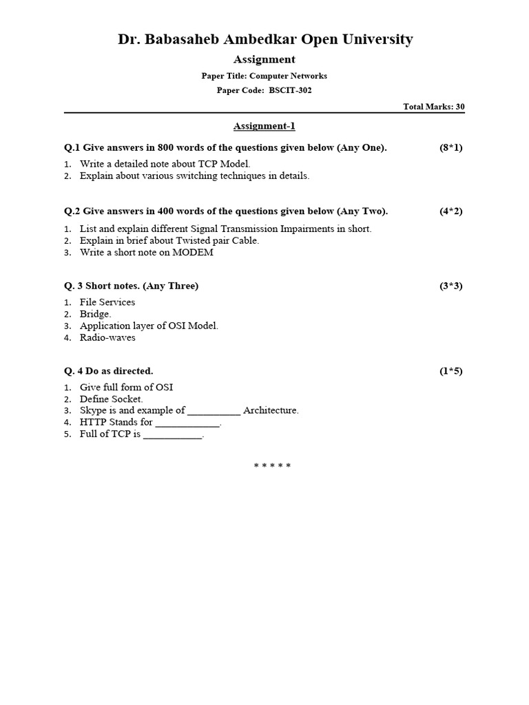 BSCIT 302 - Assignments Set2 | PDF