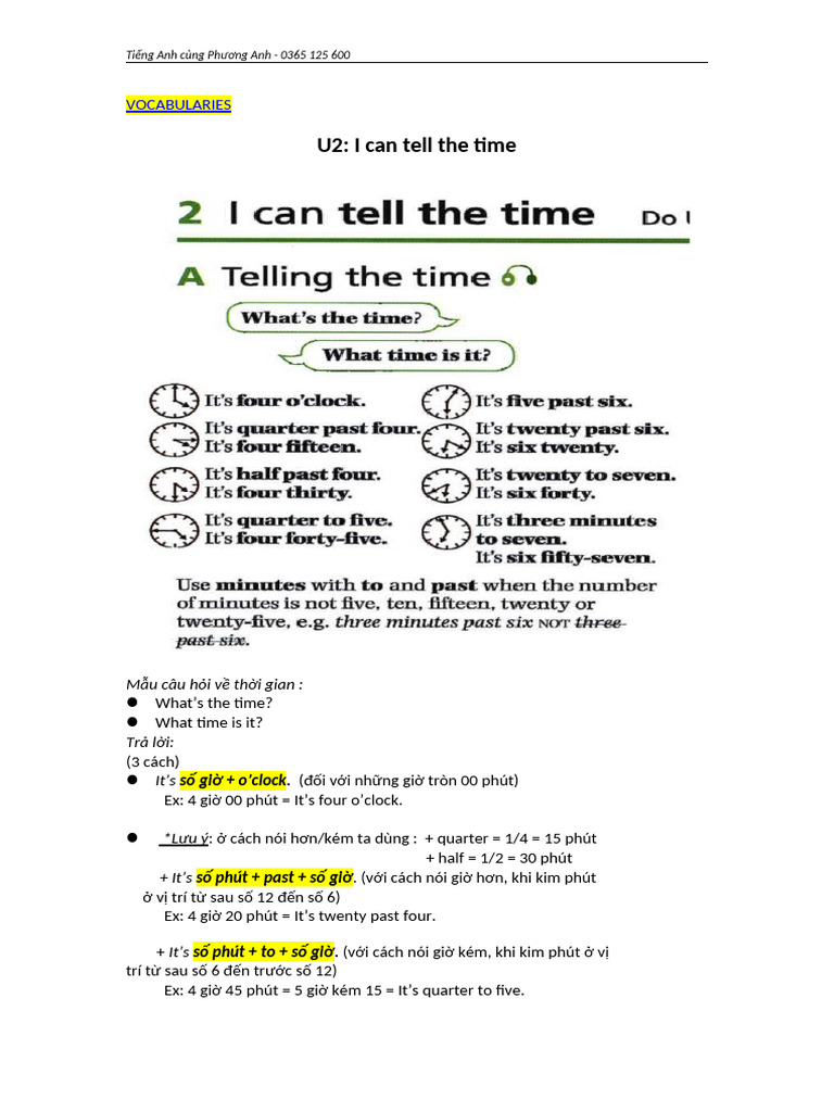 I Can Tell The Time | PDF
