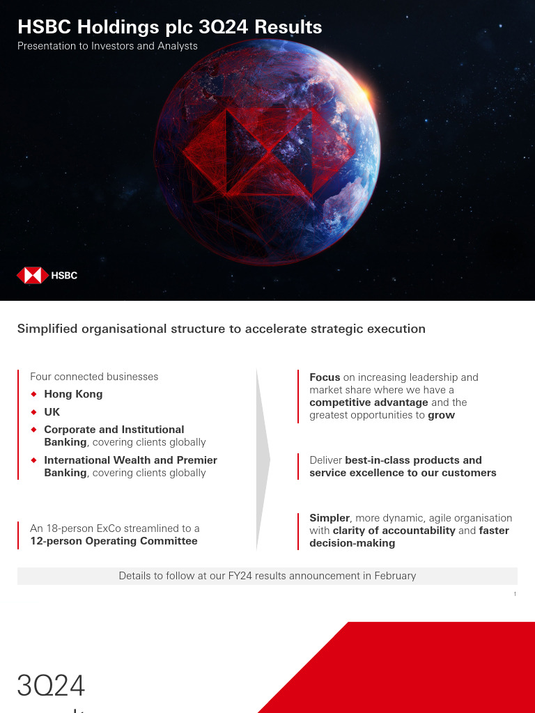 Hsbc 3q 2024 results | PDF | Banks | Share Repurchase