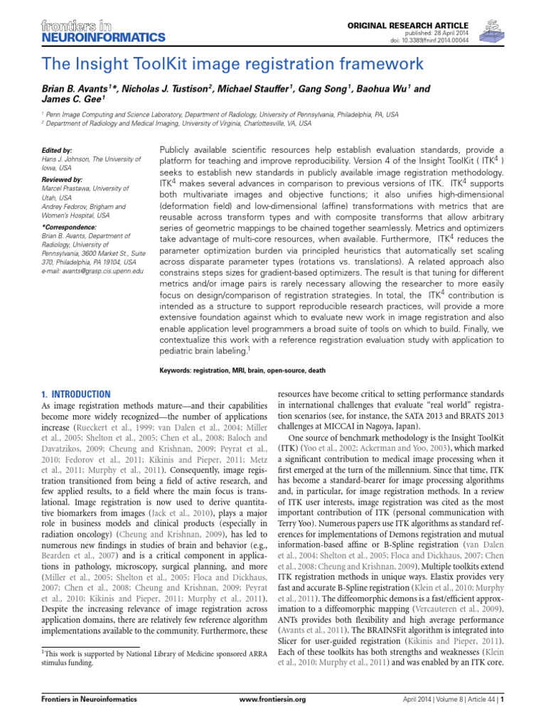 The Insight ToolKit Image Registration Framework | PDF | Gradient | Mathematical Optimization