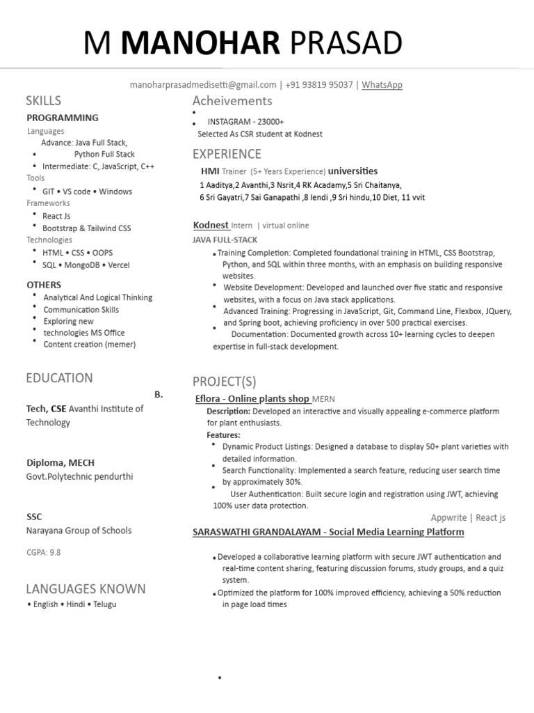 Manohar 3 | PDF | Web Development | Computing