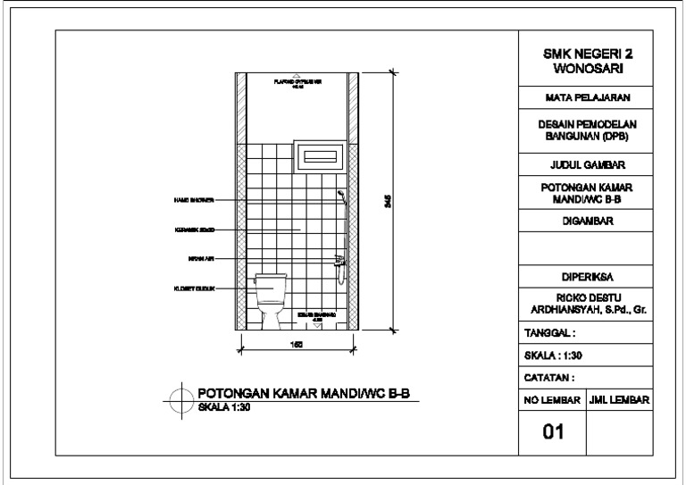 Potongan Kamar Mandi Wc B-b | PDF
