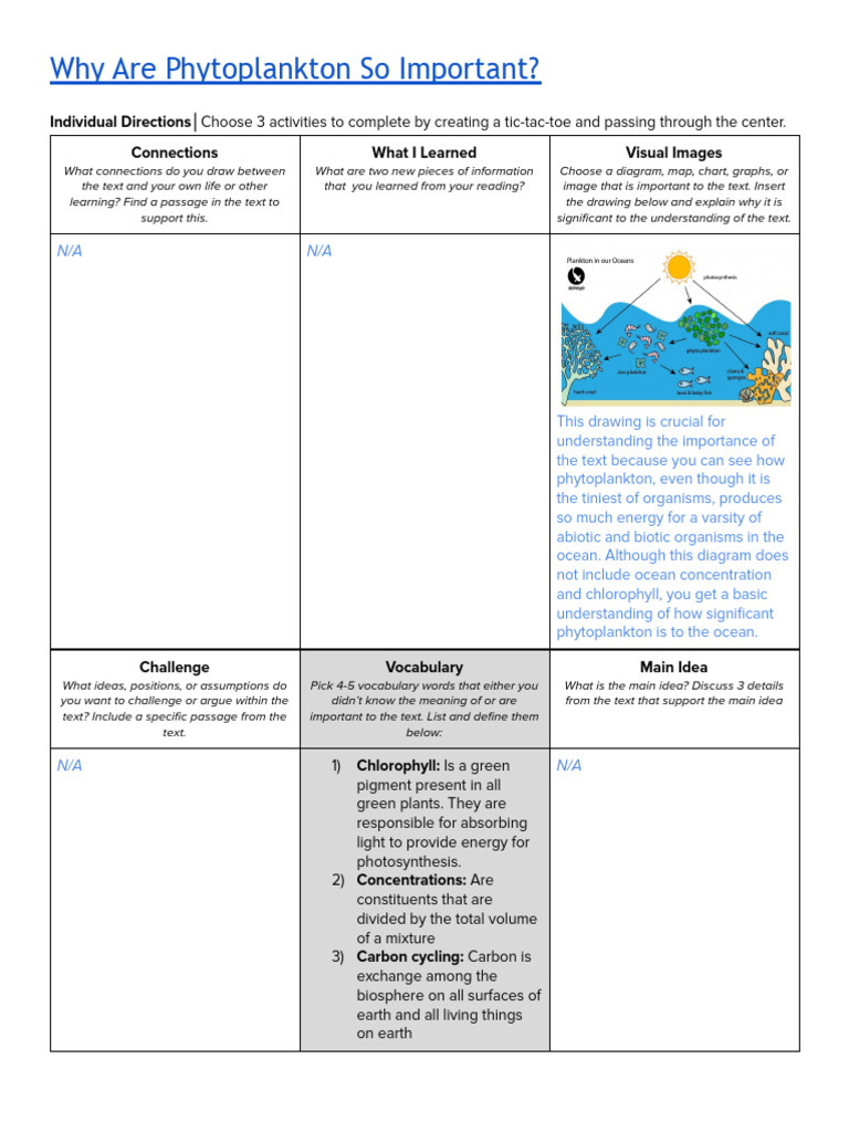 H Article Tic-Tac-Toe - Why Are Phytoplankton Important | PDF ...