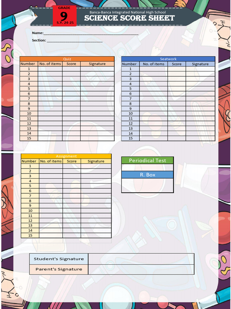 grading sheet 9 | PDF