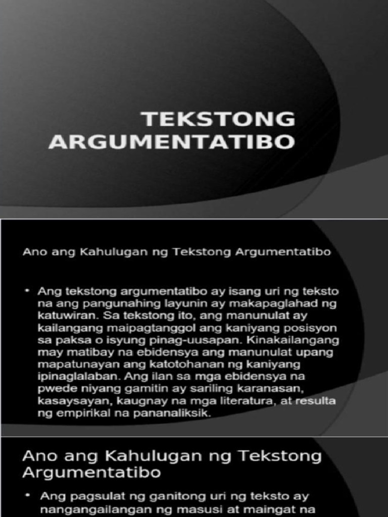TEKSTONG ARGUMENTATIBO_070939 | PDF