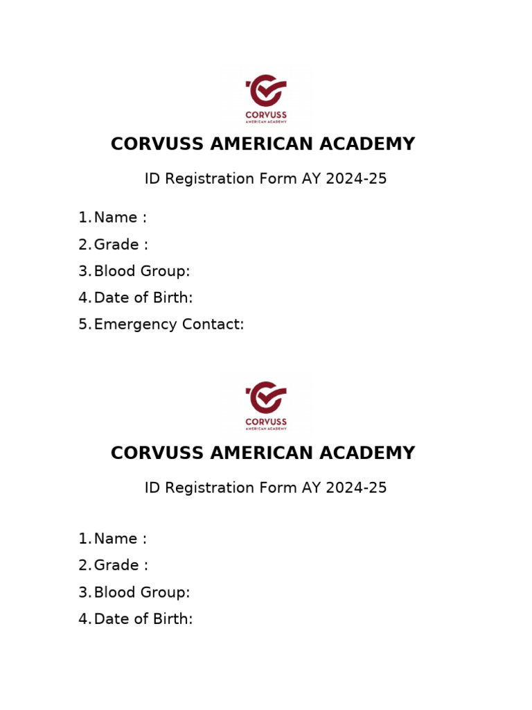 Id Registration Form | PDF
