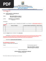 Change of Grade Request Form: Registrar's | PDF