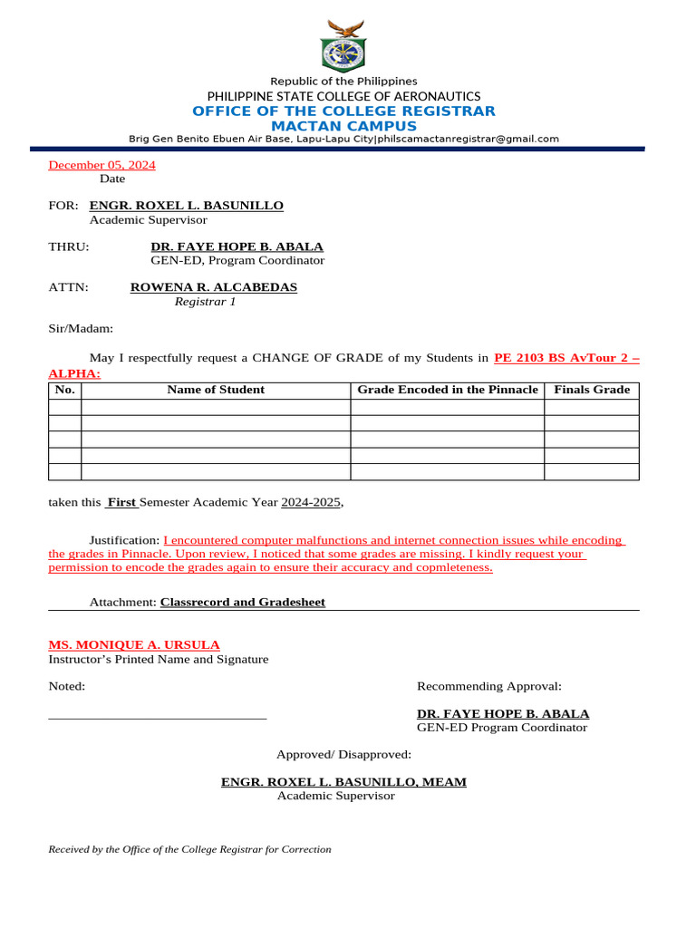 Amendment-of-Grade-Form-Acad REVISE | PDF | Career And Technical Education | Universities And ...