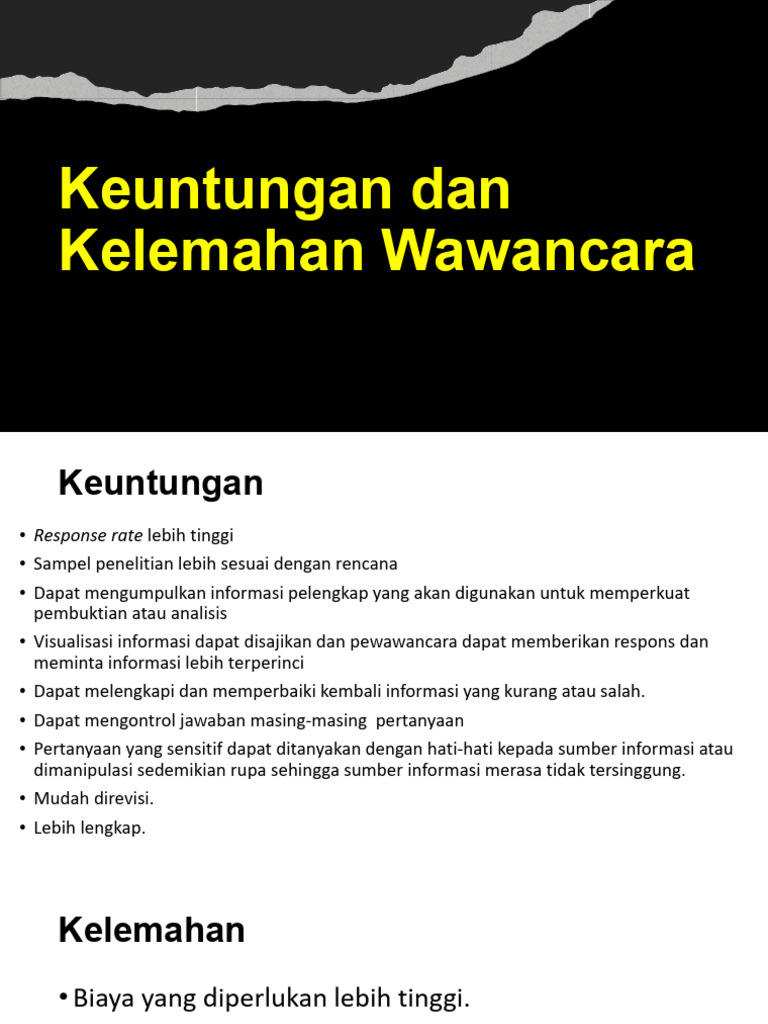 Keuntungan Dan Kelemahan Wawancara | PDF