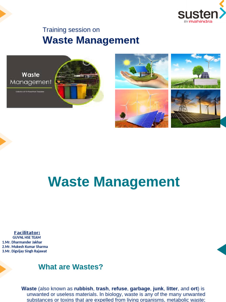 Mahindra Susten - Waste Management Training | PDF | Waste | Municipal ...