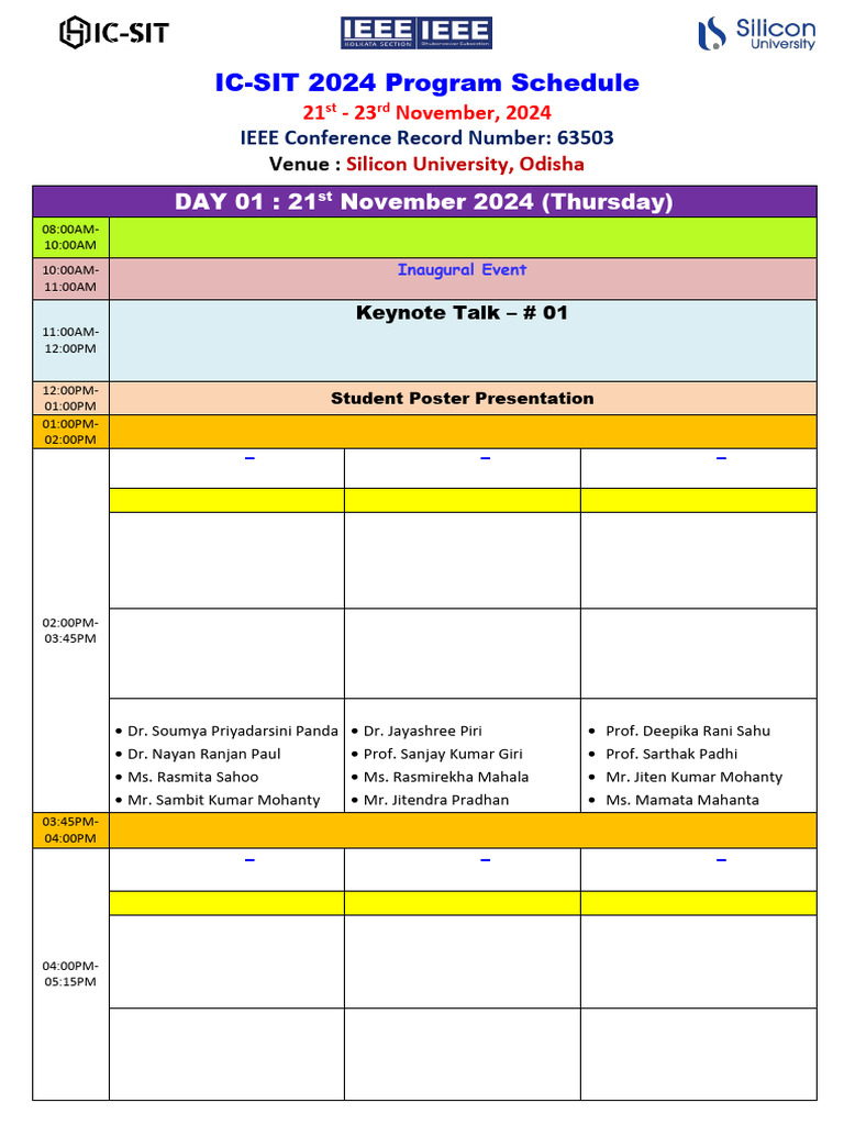 IC-SIT 2024 Conference Schedule | PDF | Deep Learning | Machine Learning