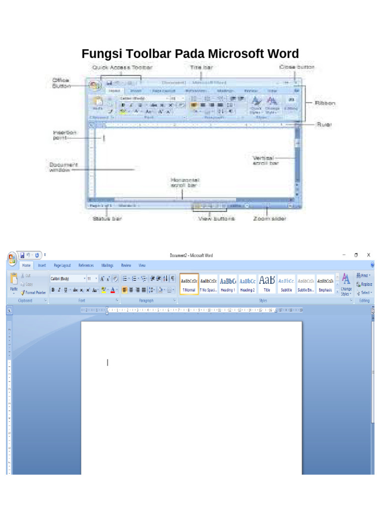 Fungsi Toolbar Pada Microsoft Word | PDF