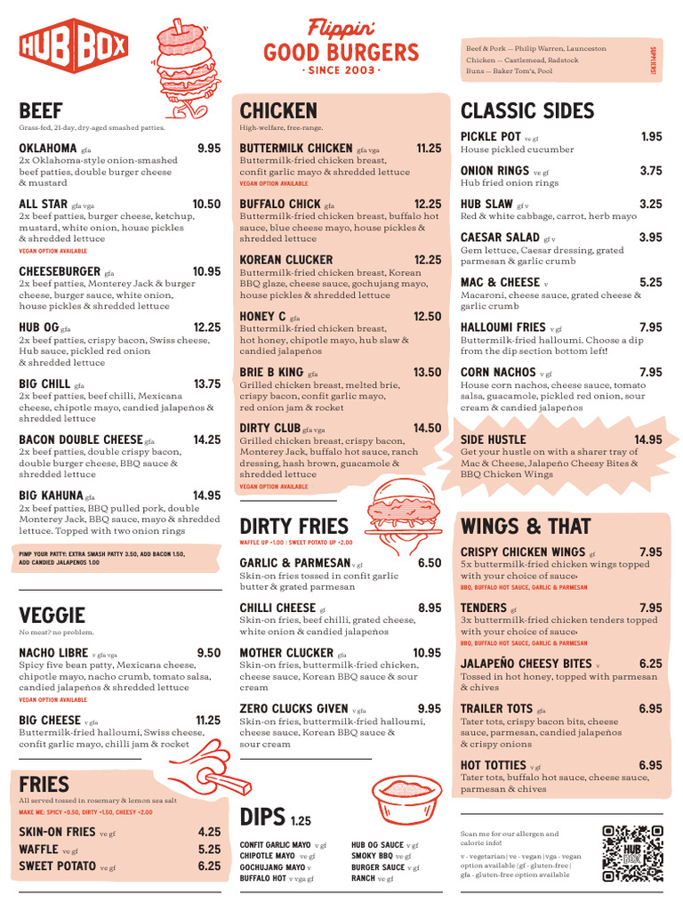 Gourmet Burgers and Comfort Food Menu | PDF | Hamburgers | Coleslaw